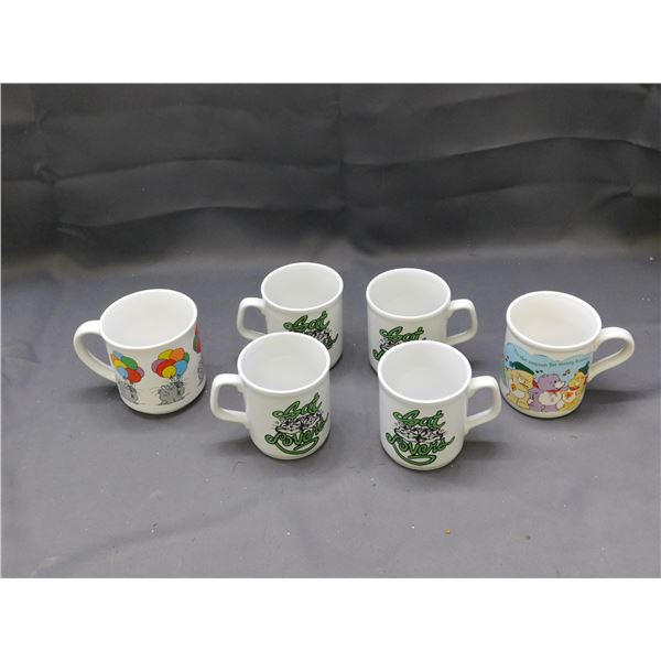 Lot Of 6 Coffee Mugs Care Bears Sat Lovers Novelty