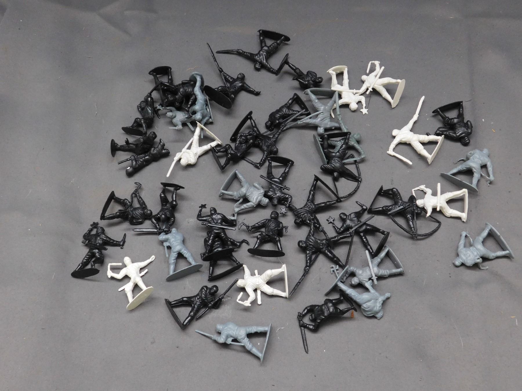 Vintage Lot of Small Plastic Ninjas Ninja Toys Black, White