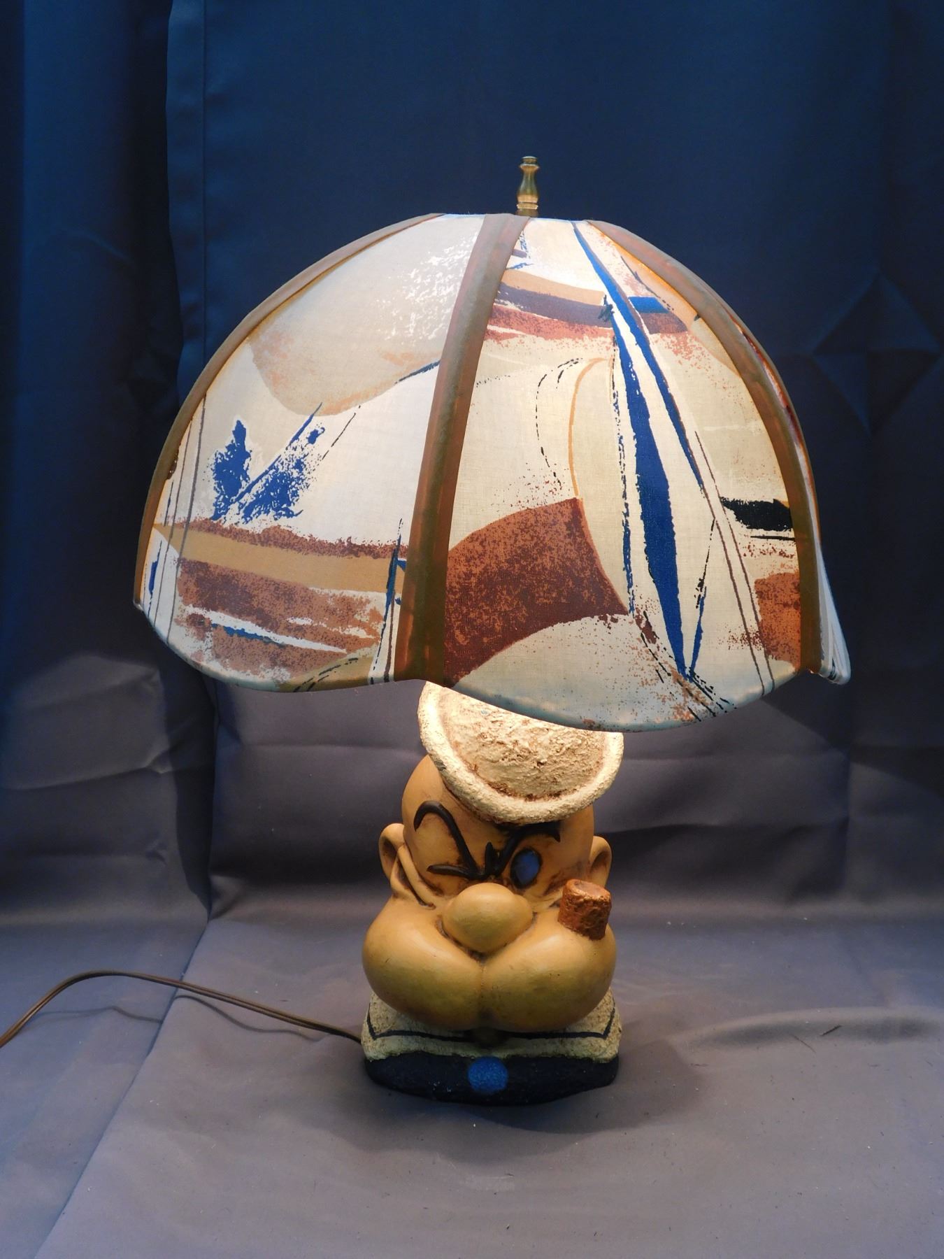 Popeye Ceramic 21" Table Lamp Vintage *works*