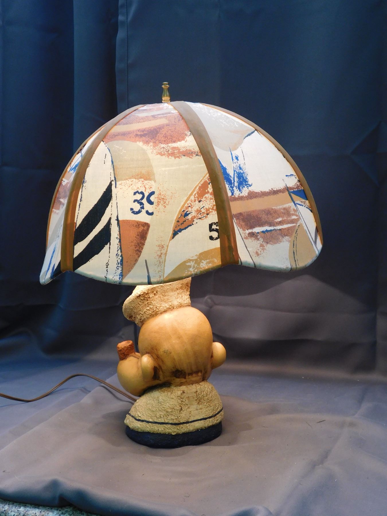 Popeye Ceramic 21" Table Lamp Vintage *works*