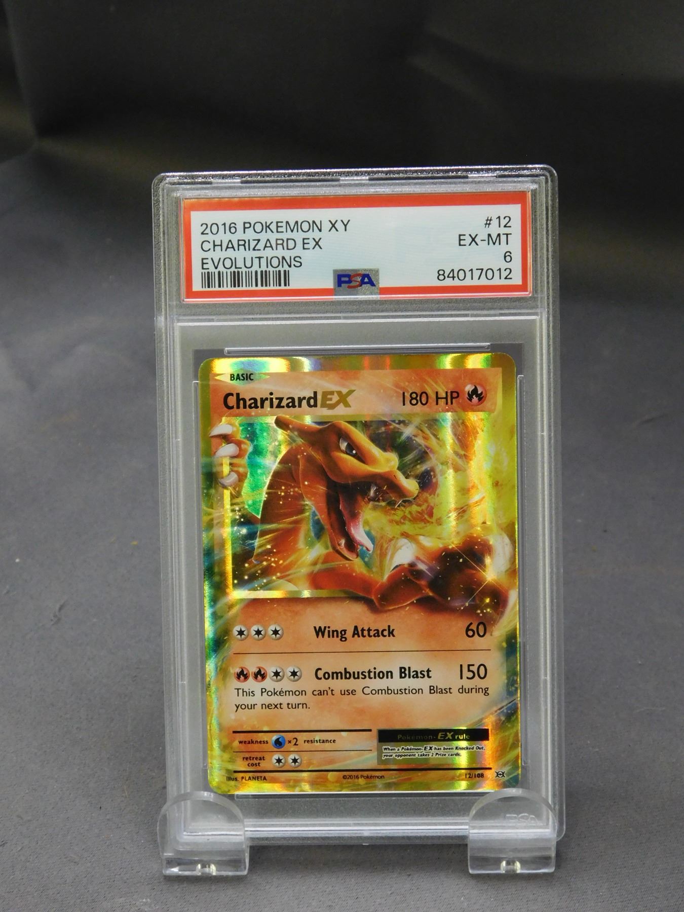 2016 Pokemon XY Charizard EX Evolutions #12 EX-MT 6 PSA Graded Card