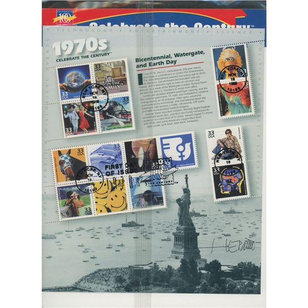 USPS Celebrate The Century 1970s Sheet of Fifteen 33 Cent Stamps. First ...