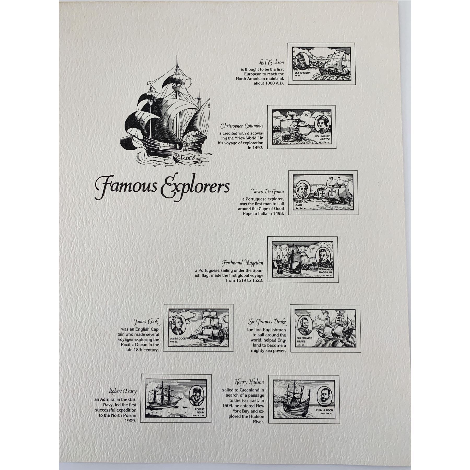 Famous Explorers Stamps