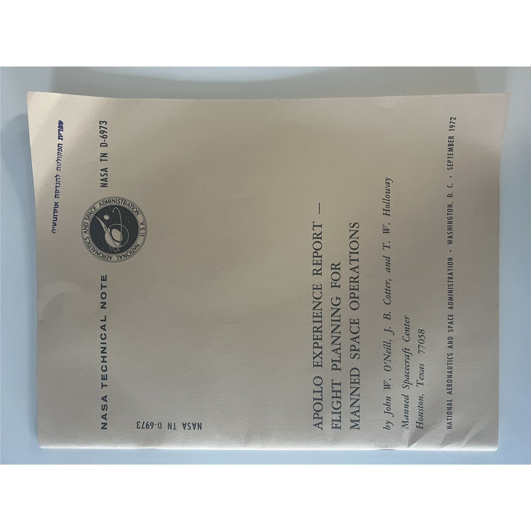 NASA Apollo Mission Experience Report Flight Planning Manned Operations