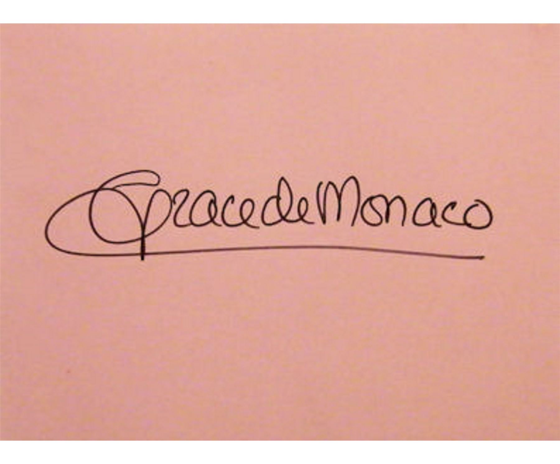 Princess Grace DeMonaco signature slip