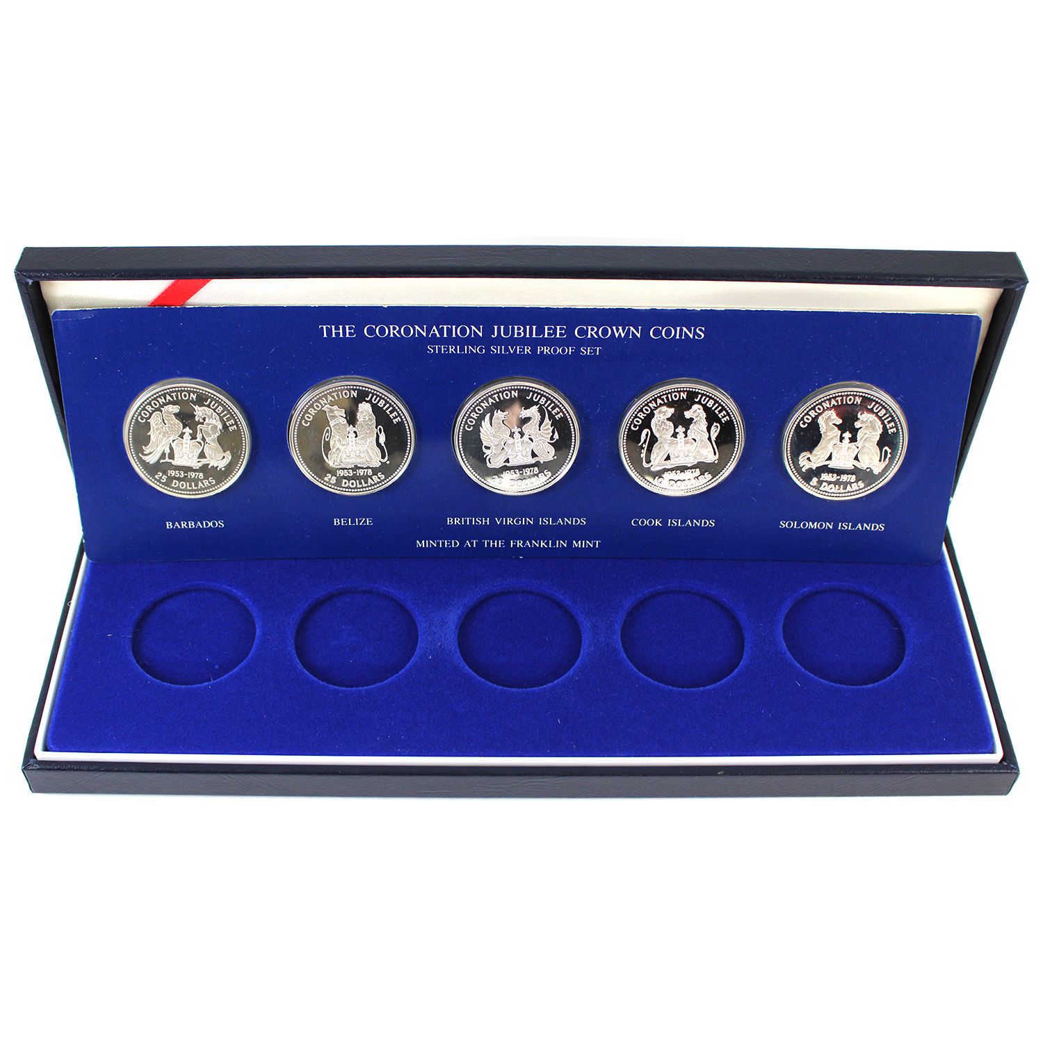 Franklin Mint 1978 The Coronation Jubilee Crown Coins Sterling Silver ...