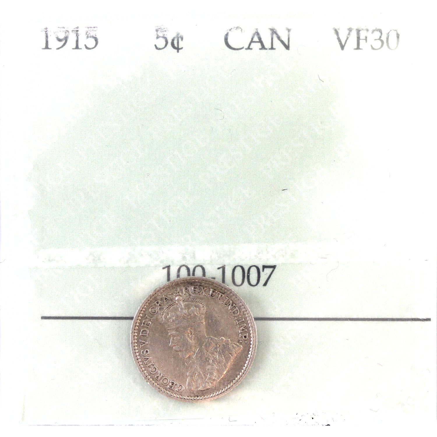 5-cent 1915 Prestige VF30