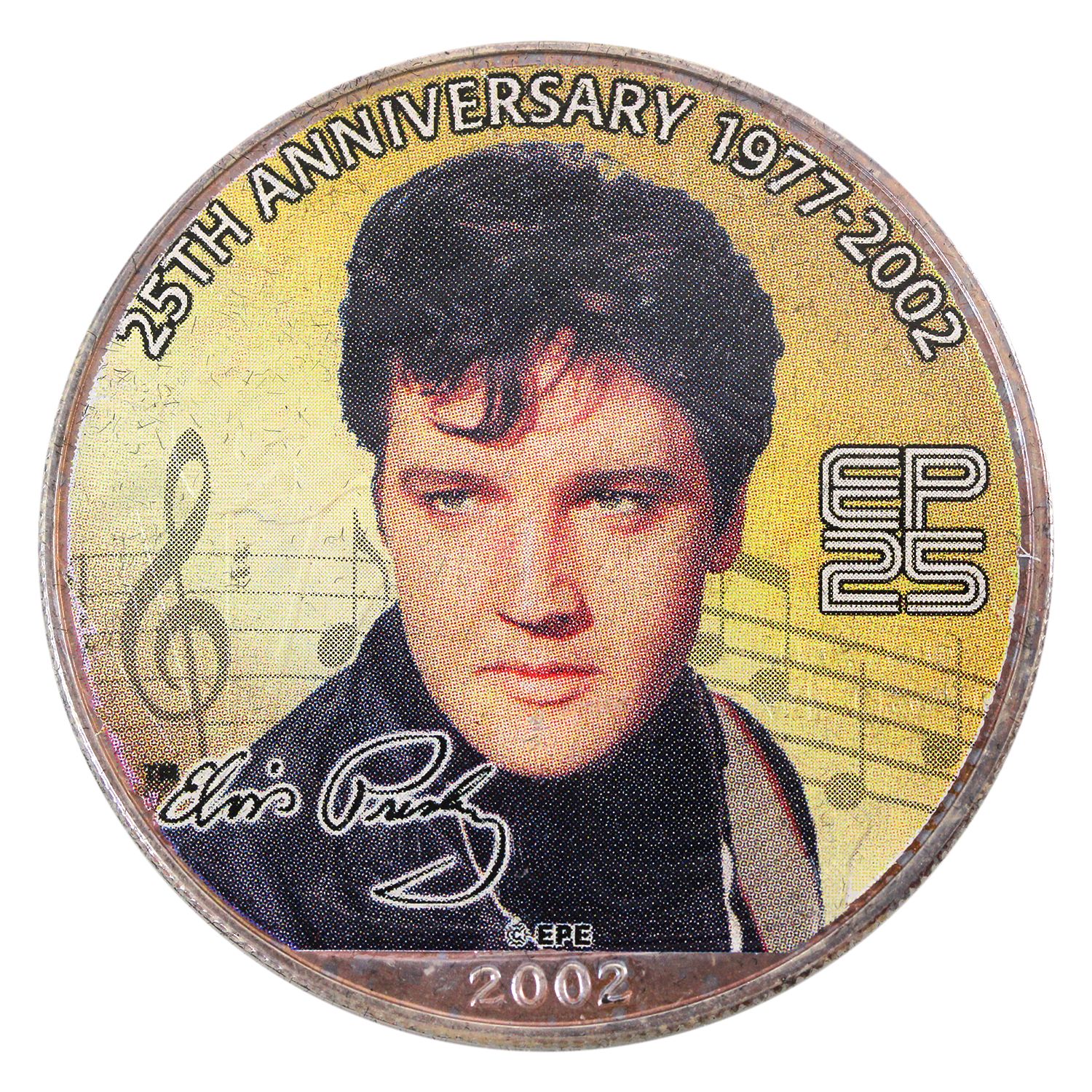 USA Silver 2002 25th Anniv. Silver Eagle -Elvis Presley (Tax Exempt)