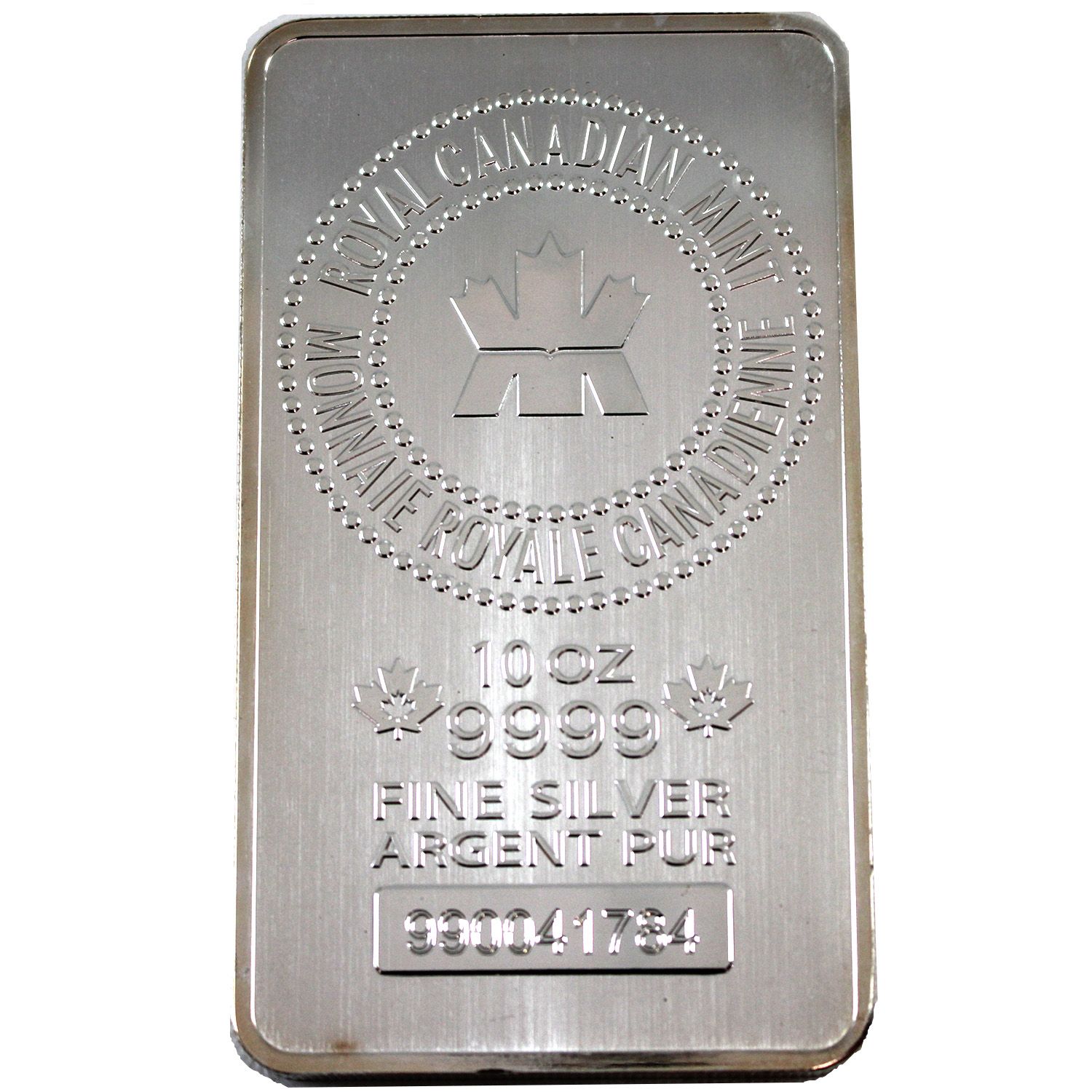 10oz Royal Canadian Mint .9999 Fine Silver Wafer Bar (Tax Exempt)