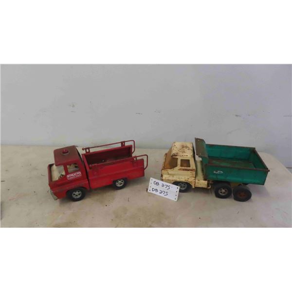 2 Structo Metal Trucks Dump Truck 6 X 6 X 13 Firetruck 5 X 6 X 13 2 Structo Metal Trucks Dump Truck 6 X 6 X 13 Firetruck 5 X 6 X 13
