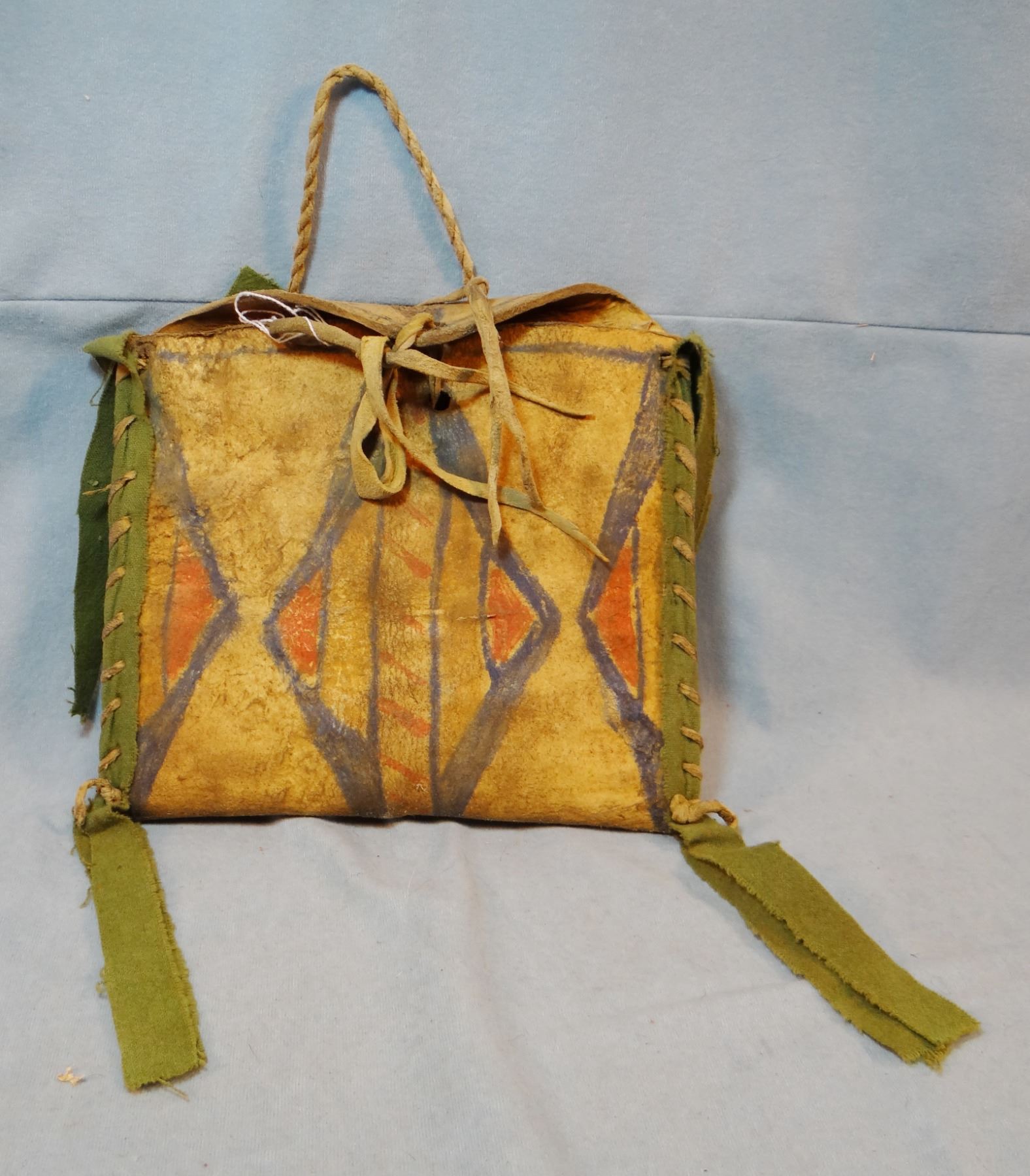 Lakota Sioux painted rawhide flat bag, 10