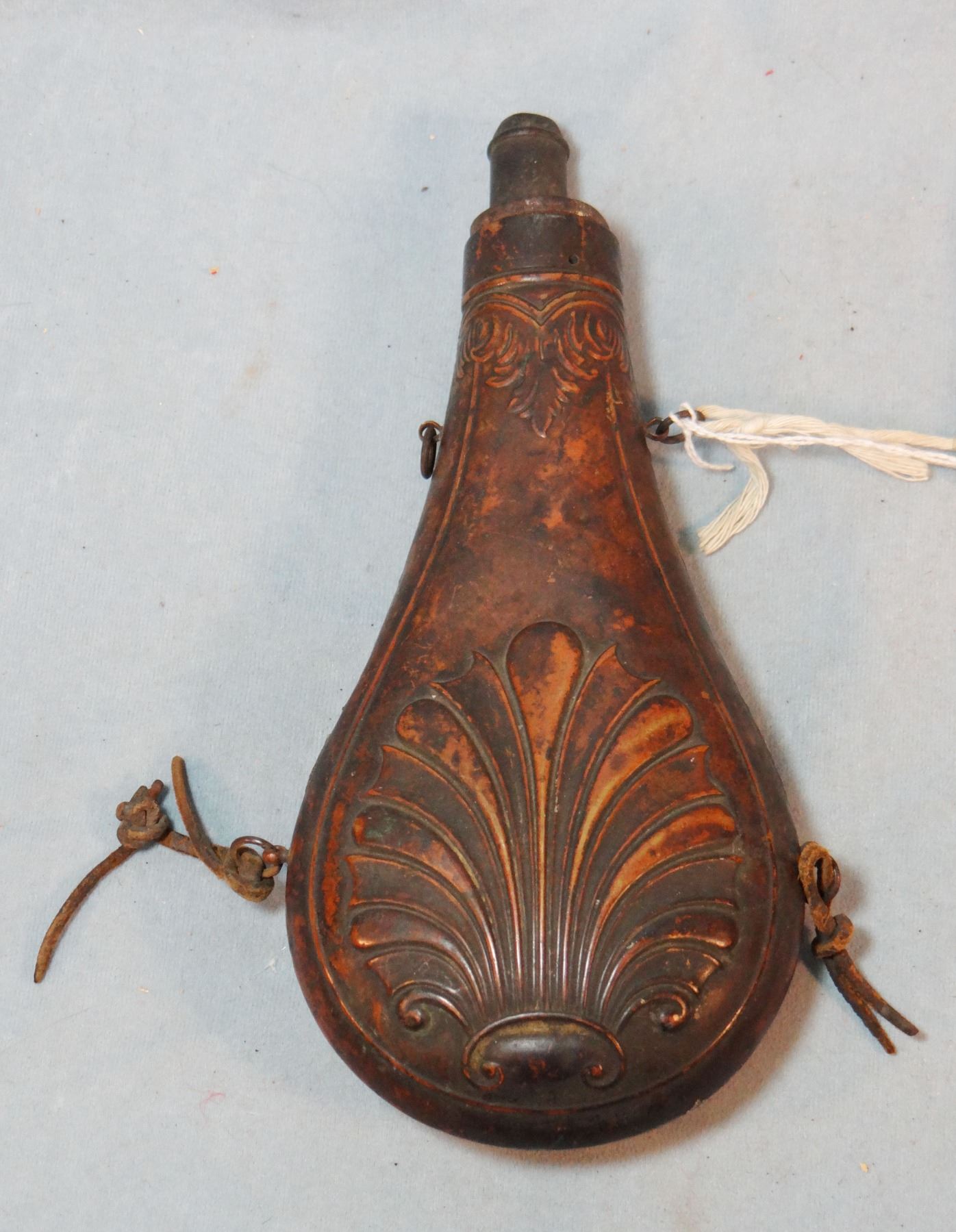 New England powder flask, ca. 1855, Claude Rains collection