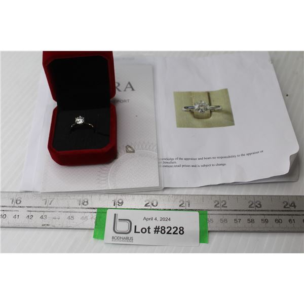 Sterling Silver Gra Certified Moissanite 1c Ring Size 7 Bodnarus