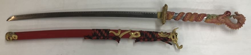 Decorative Sword With Sheath - Very Ornate Dragon Handle
