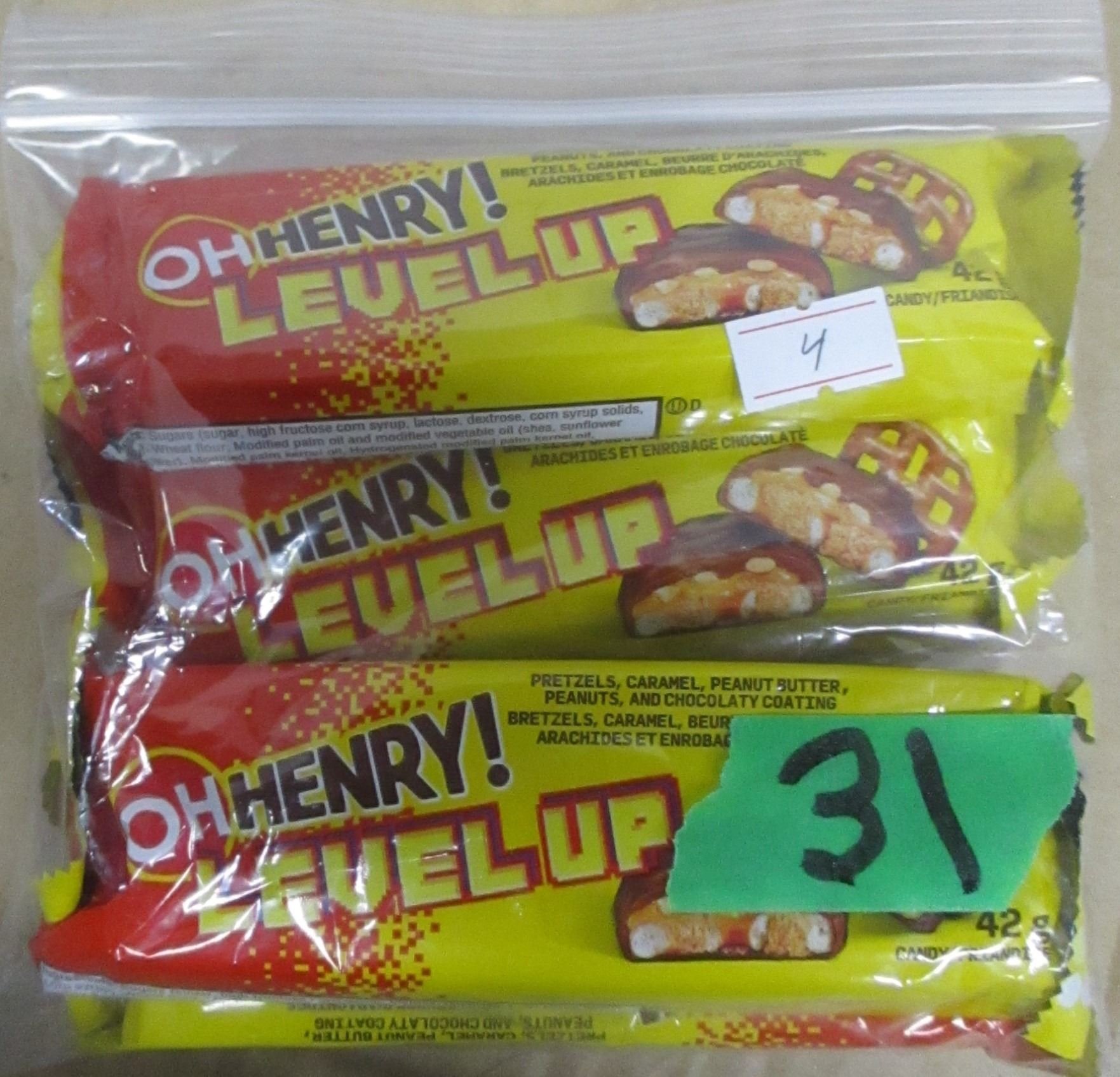 SHELF PULLS (AS IS): O'HENRY CHOCOLATE BARS (4) - BAG