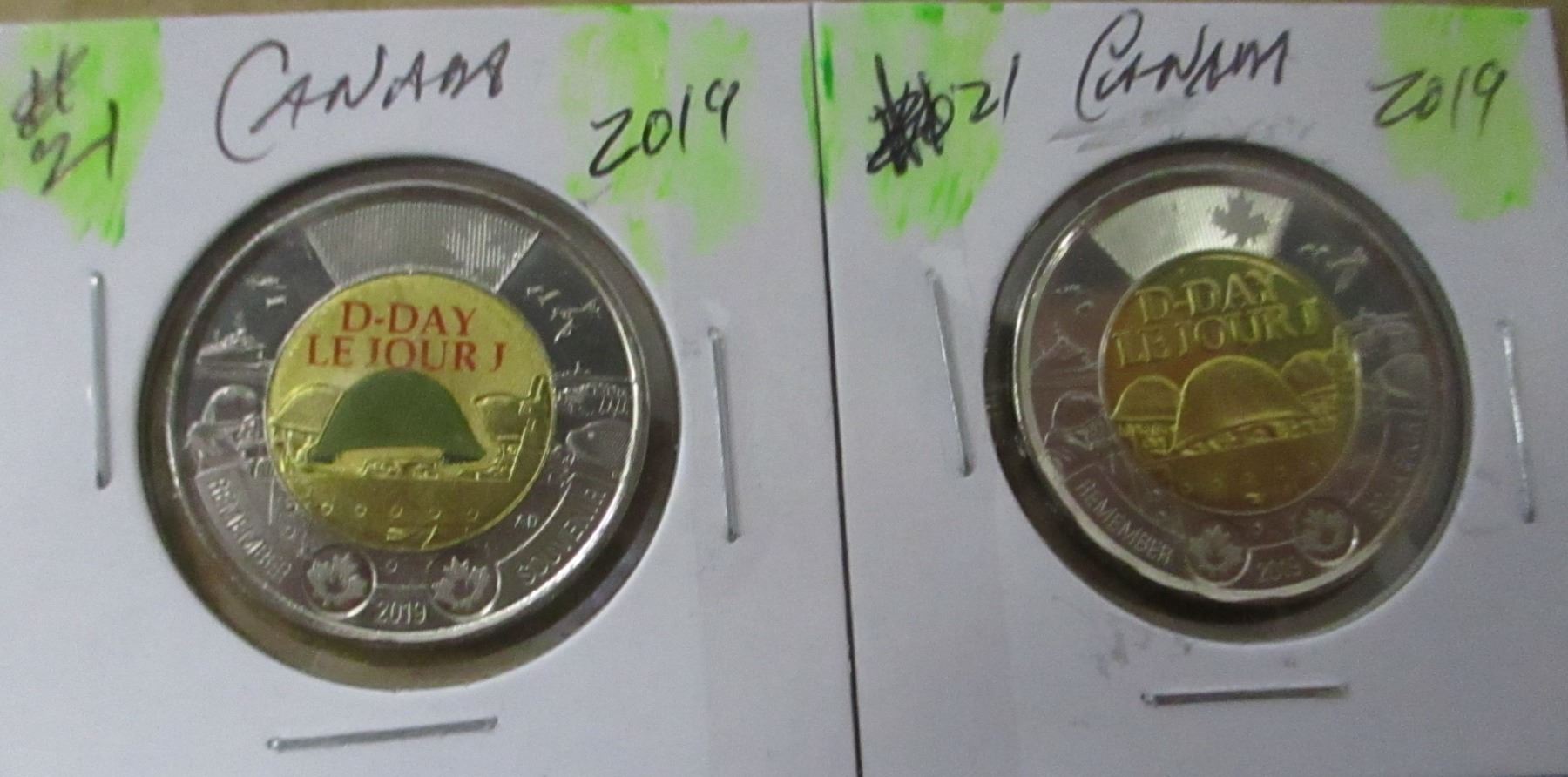 2019 -2021 SET OF D-DAY CANADA TOONIE SET