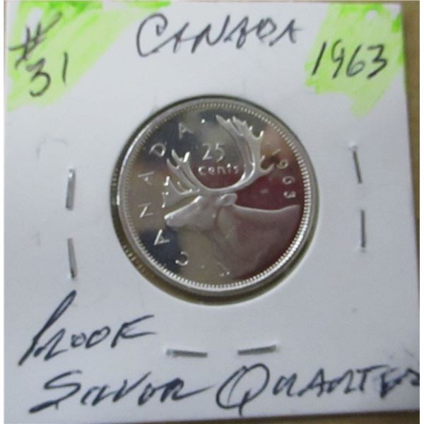 1963 PROOF CANADA SILVER QUARTER