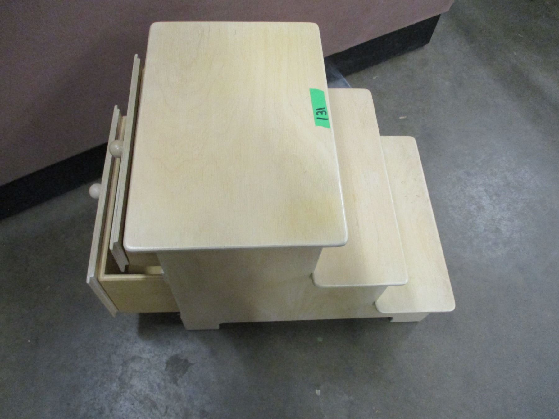 ESTATE: 3 STEP STOOL C/W DRAWERS