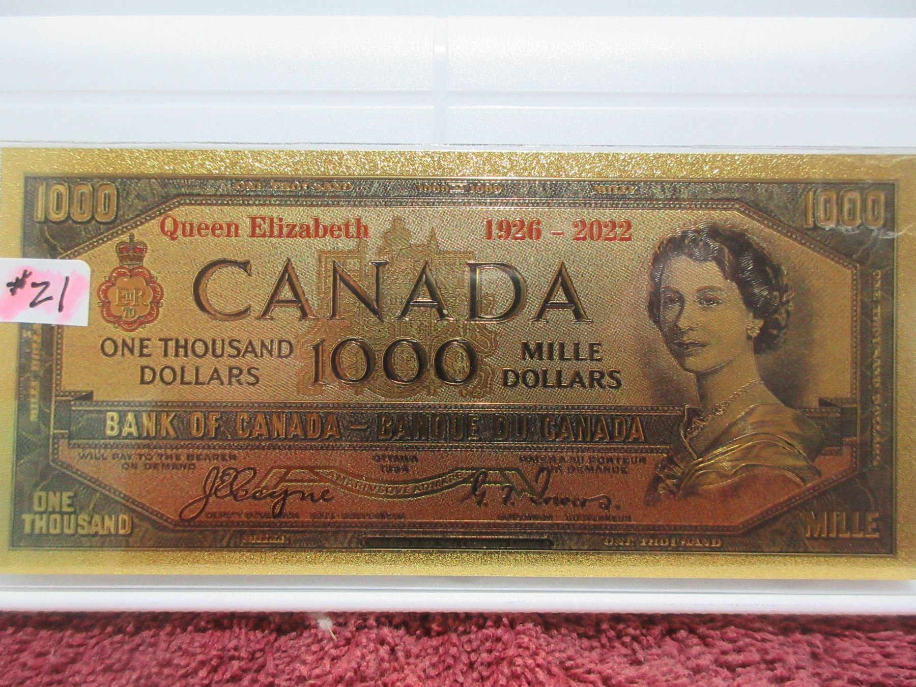1954 DEVILS FACE $1000 GOLD FOIL BANK NOTE (NOT LEGAL TENDER) (QUEEN ...