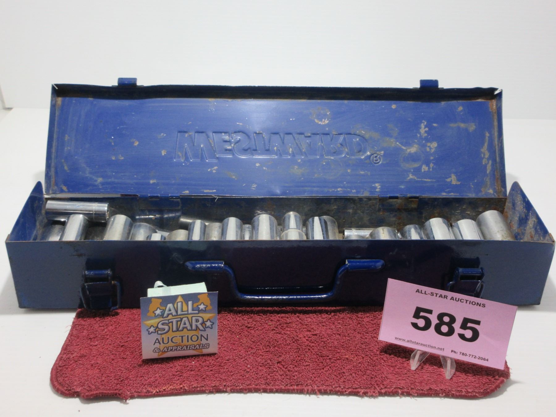 WESTWARD METAL BOX C/W ASSORTED SOCKETS