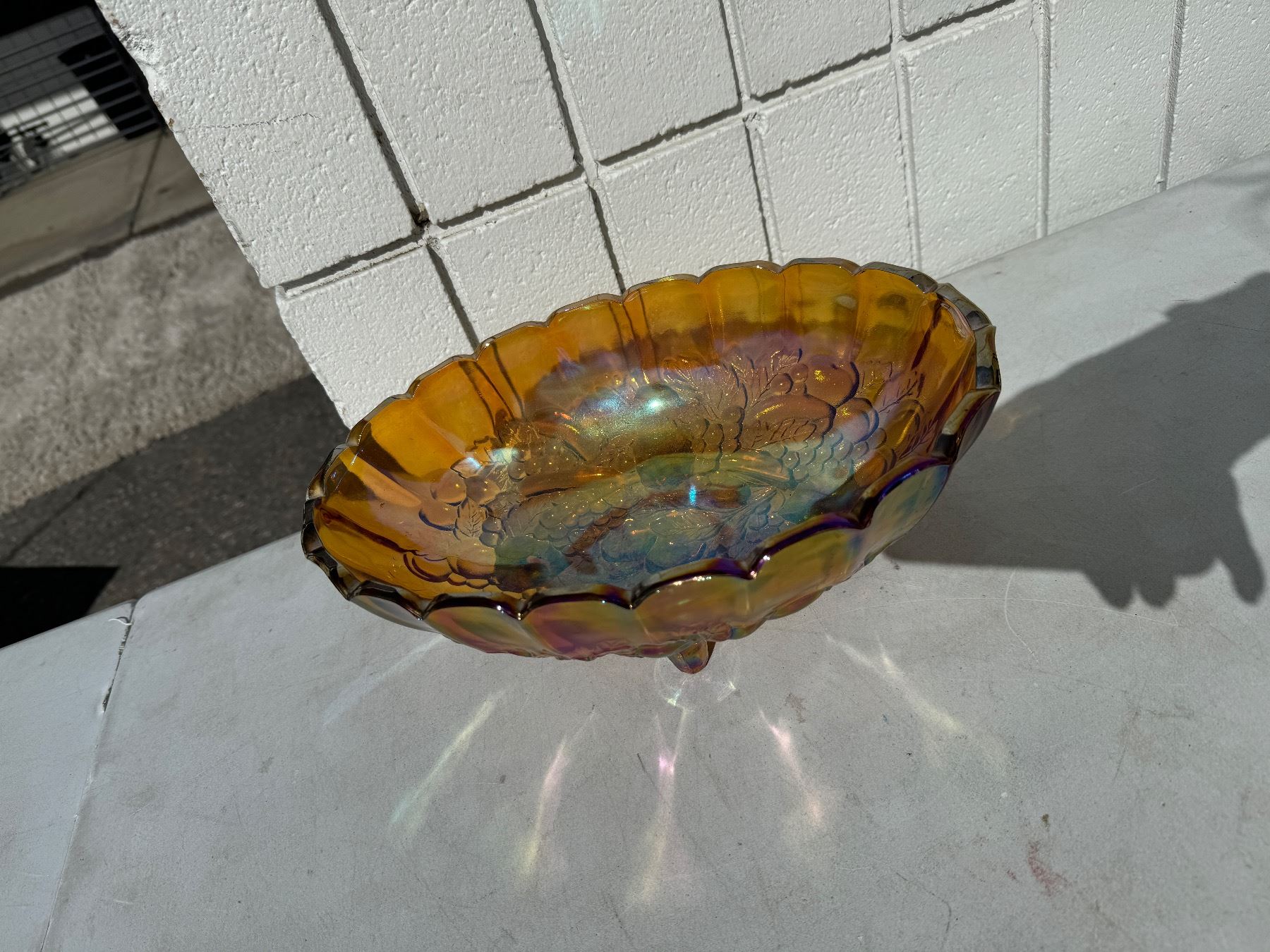 Carnival glass bowl