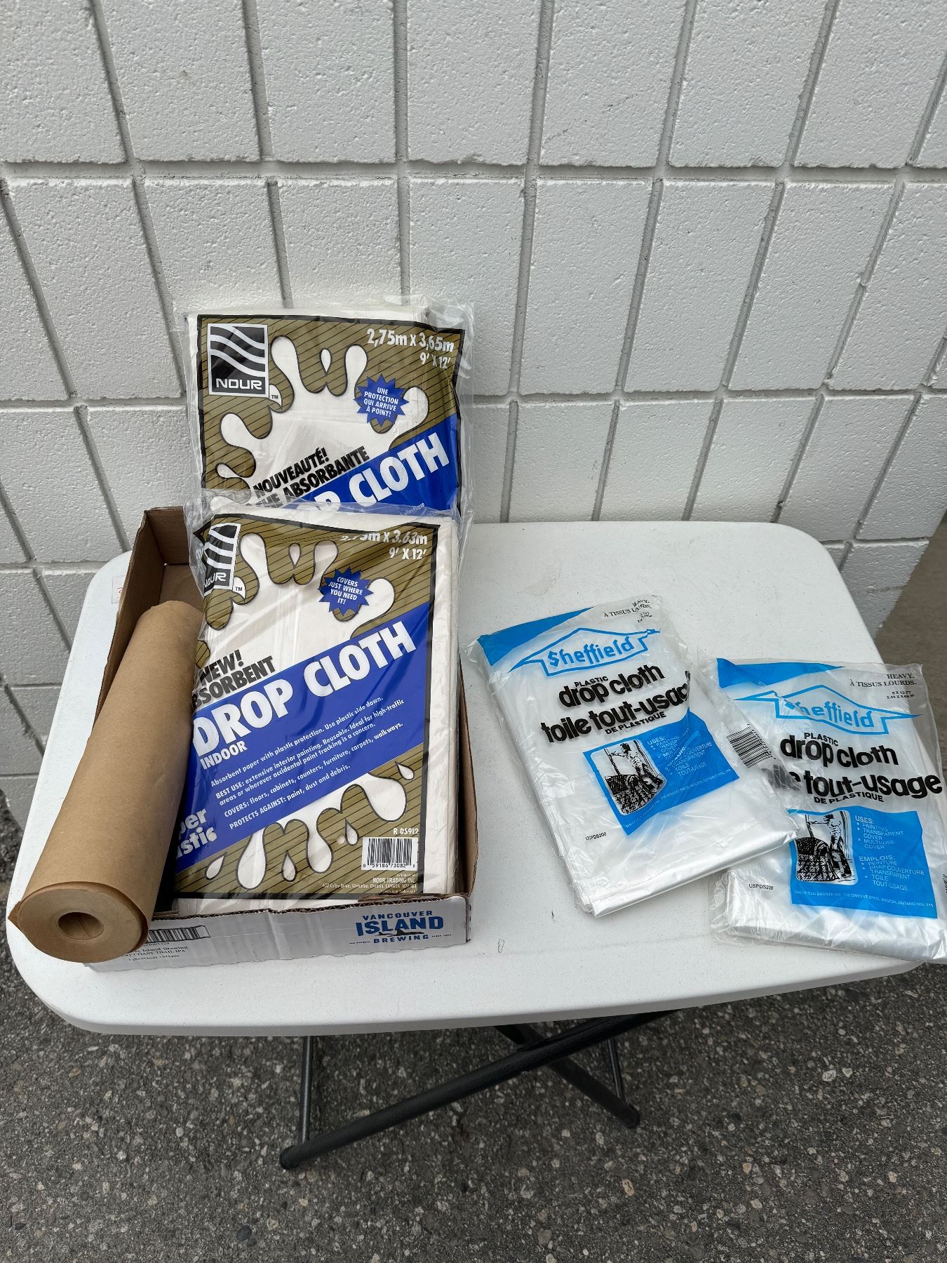 Drop cloths and paper