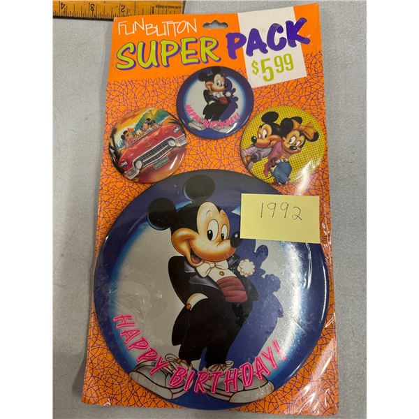 Fun Button Happy Birthday buttons (Mickey mouse)