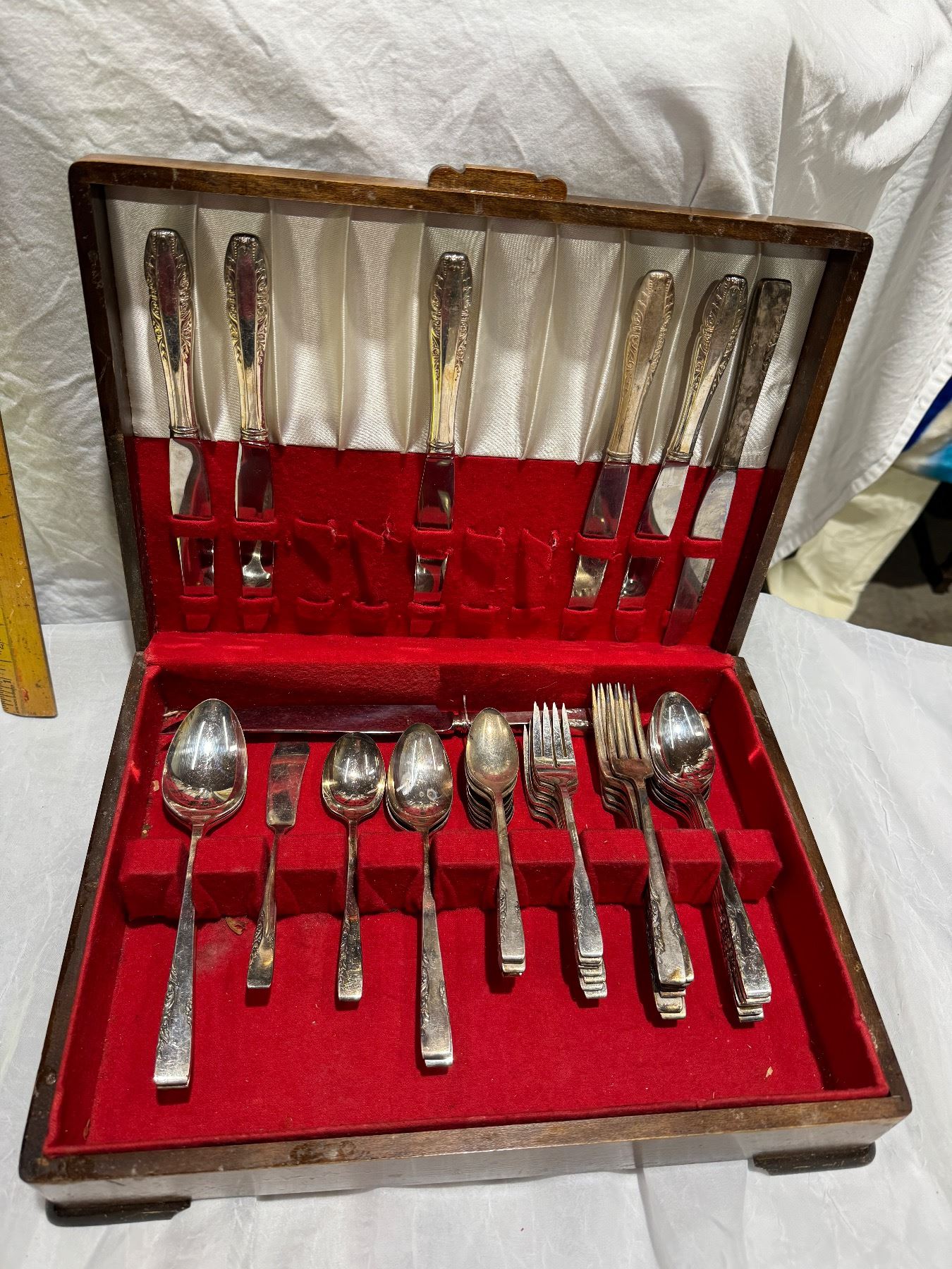 Flatware in case