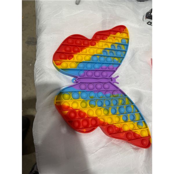 Rainbow Butterfly Pop It Fidget Toy Silicone 18" Large Size For Kids ...
