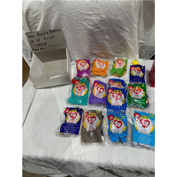 TY mini beanie babies from 1998 happy meal