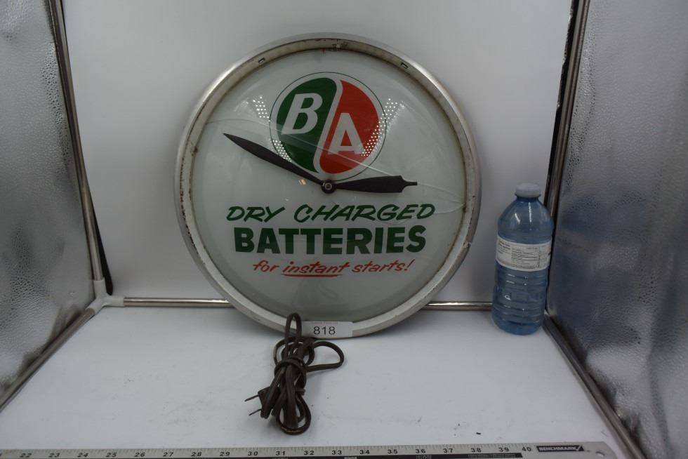 Vintage B/A Dry Charged Batteries Clock