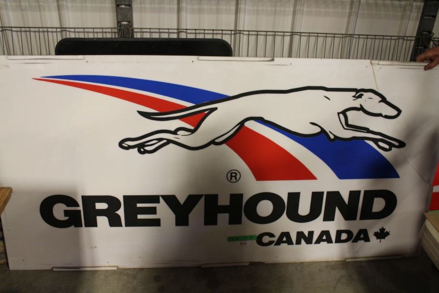 Greyhound canada plastic sign