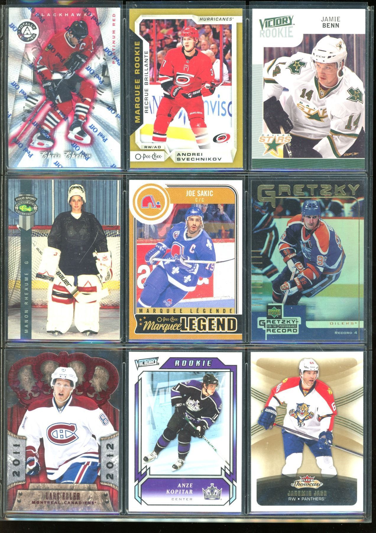 9 Different NHL Star & Semi-Star Player Hockey Cards