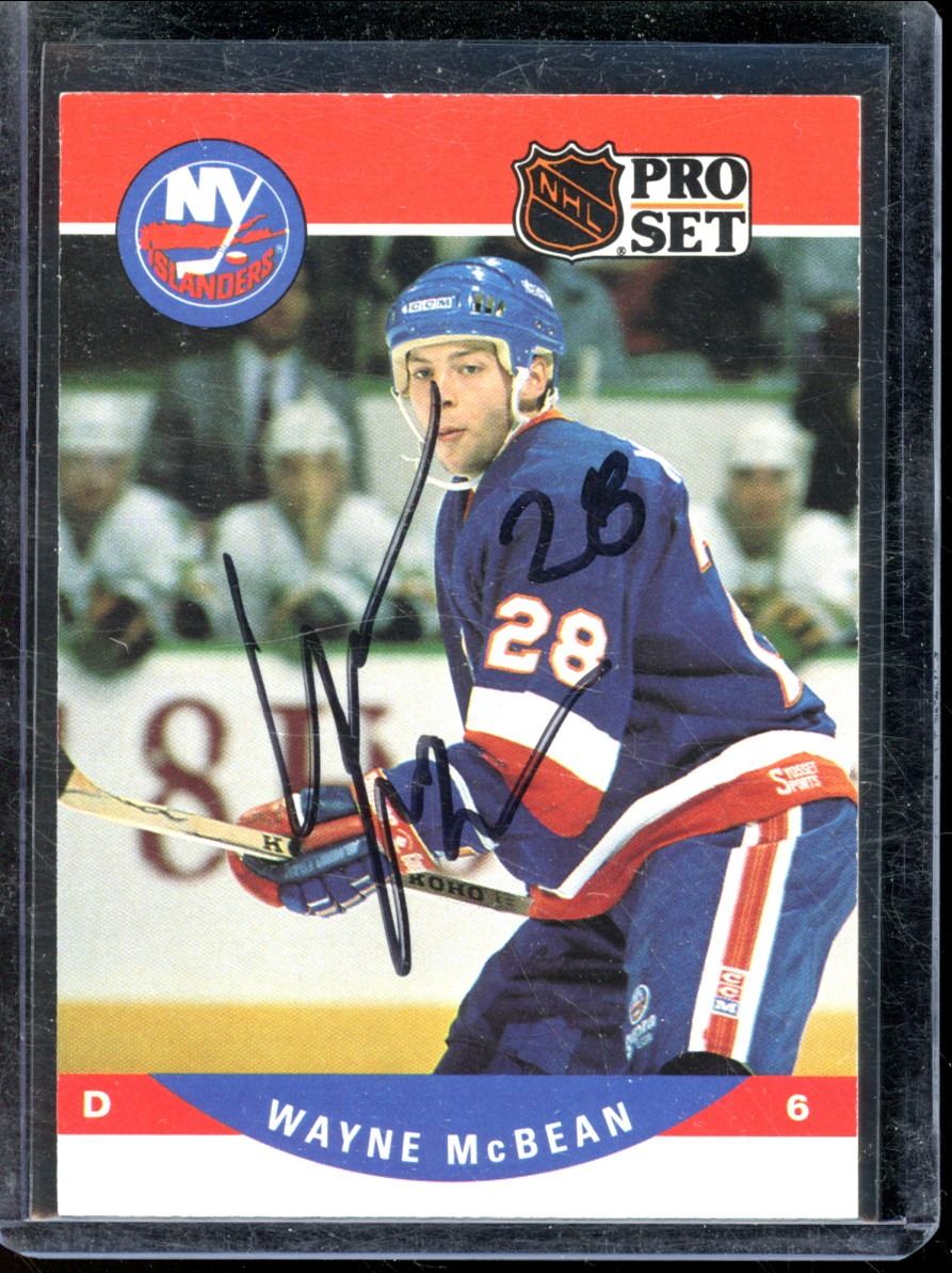 1990-91 Pro Set #485 Wayne McBean RC Autographed