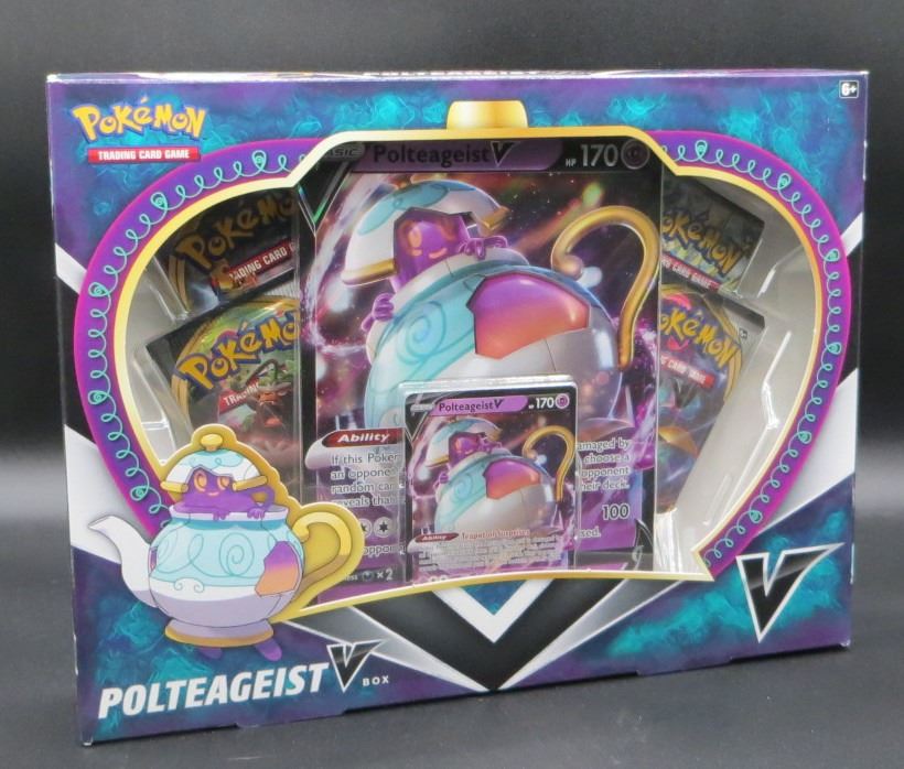 Pokemon Polteageist V Box 4 Booster Packs 1 Foil Card & 1 Large Card ...