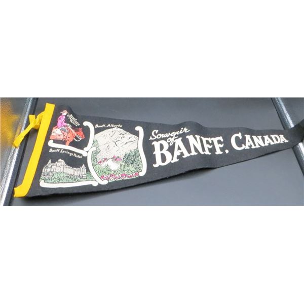 Vintage Souvenir Of Banff Canada Felt Pennant