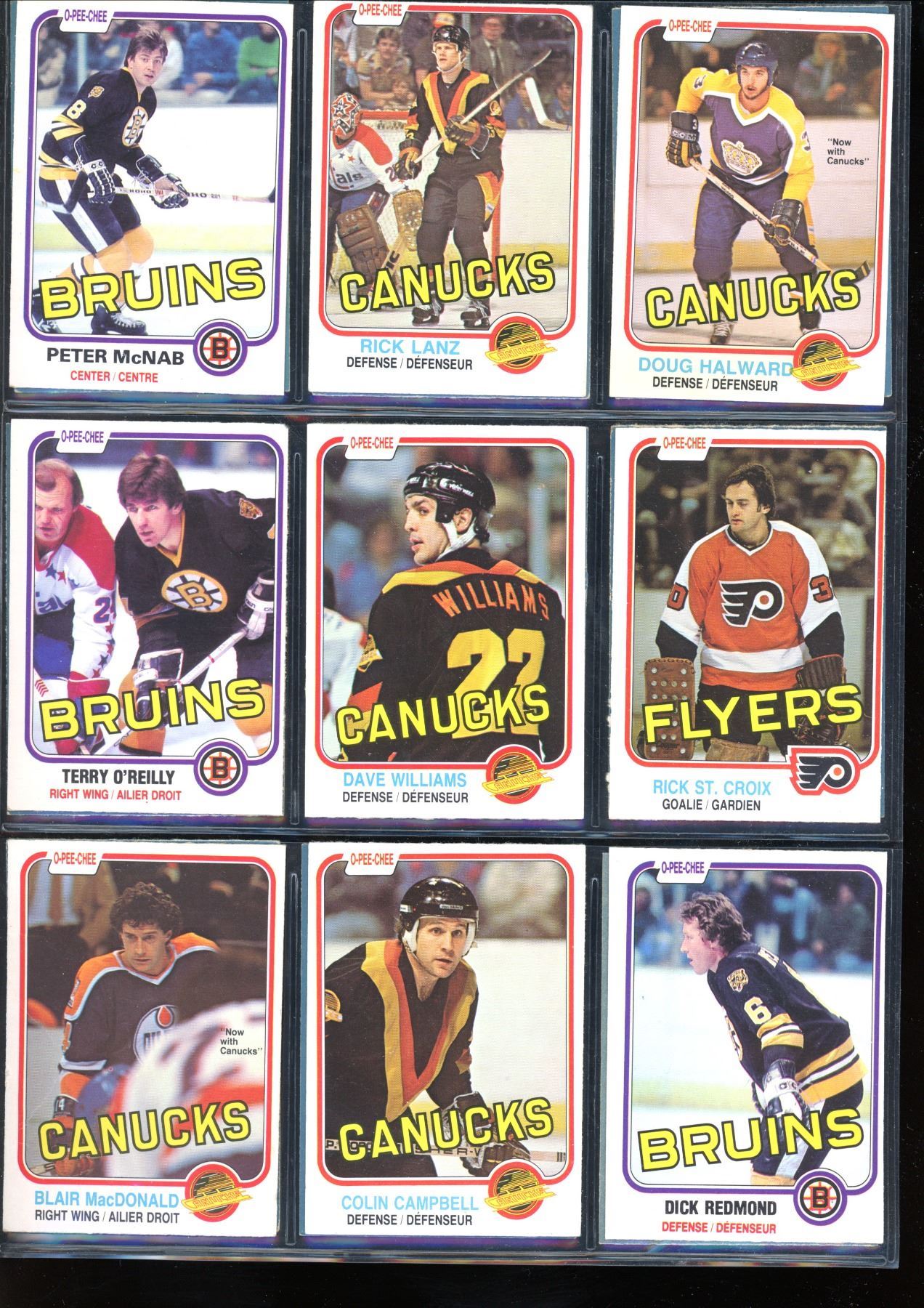 1981-82 OPC O-Pee-Chee Lot Of 18 Vintage Cards Dave Williams, Peter ...