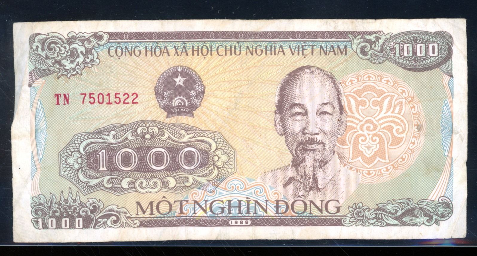 1988 Vietnam 1000 Dong Banknote