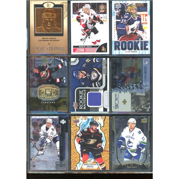 9 NHL Rookie & Insert Hockey Cards Various Teams