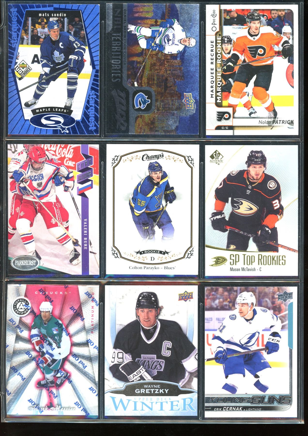 9 NHL Rookie & Insert Hockey Cards Various Teams