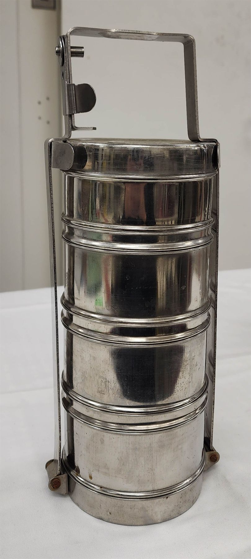 FOUR TIER STAINLESS STEEL TIFFIN