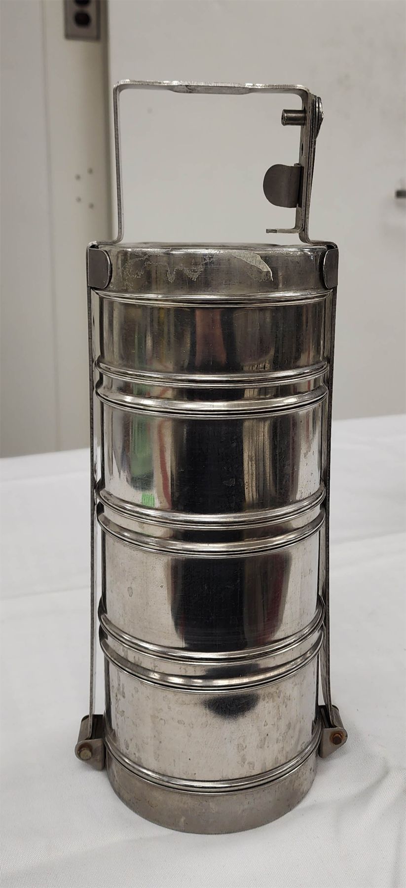 FOUR TIER STAINLESS STEEL TIFFIN