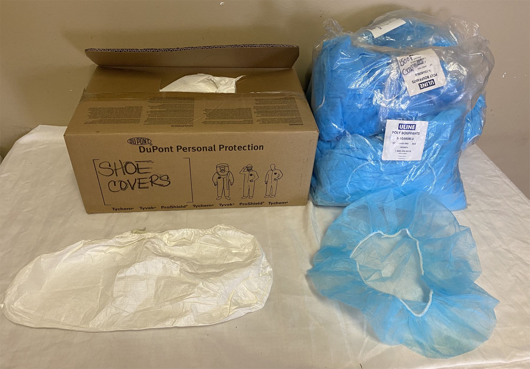 DUPONT SHOE COVERS & ULINE POLY HAIR NETS