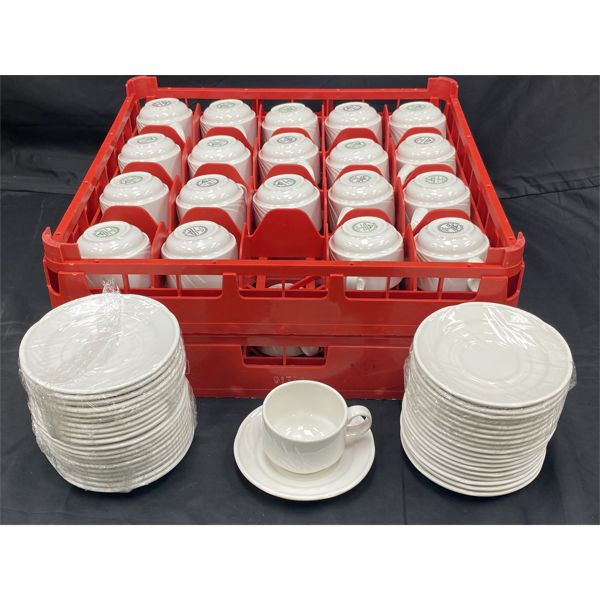 40 DUDSON TEA CUPS AND SAUCERS