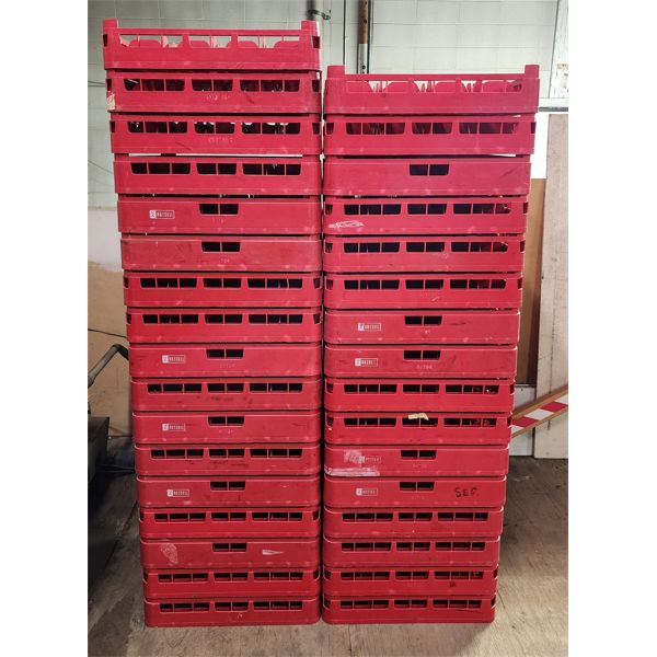 LARGE LOT CAMRACK GLASS RACK TRAYS (RED)