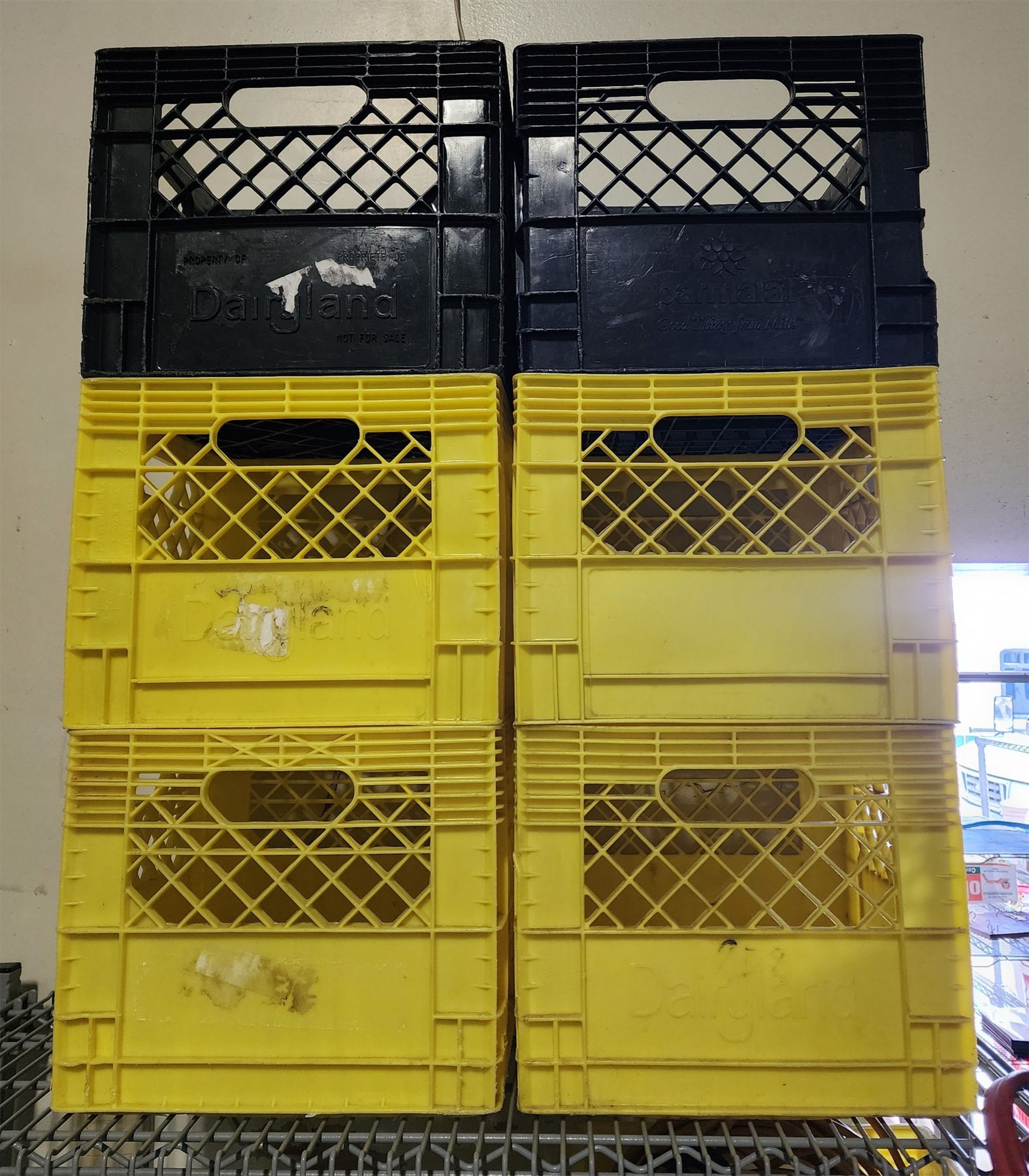 SIX MILK CRATES