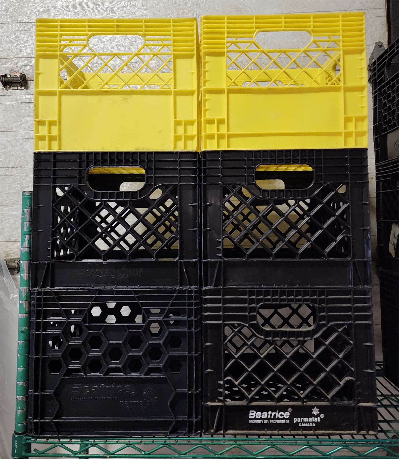 SIX MILK CRATES