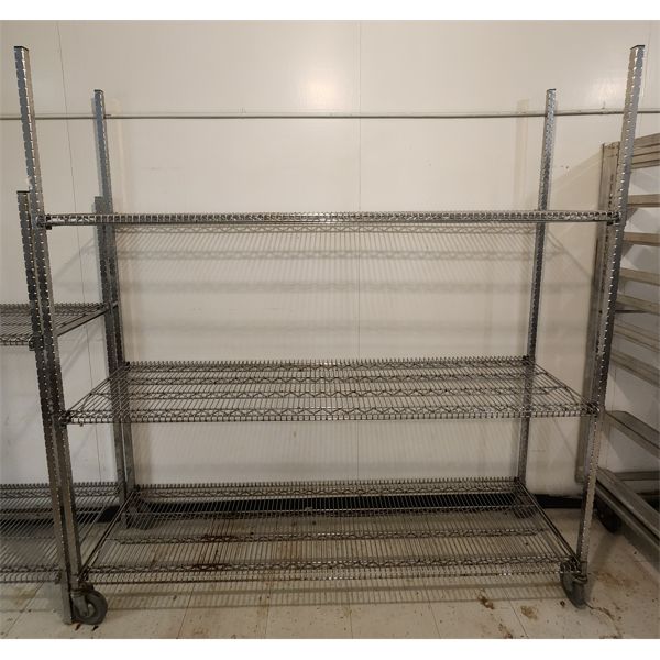 THREE SHELF ROLLING UTILITY RACK