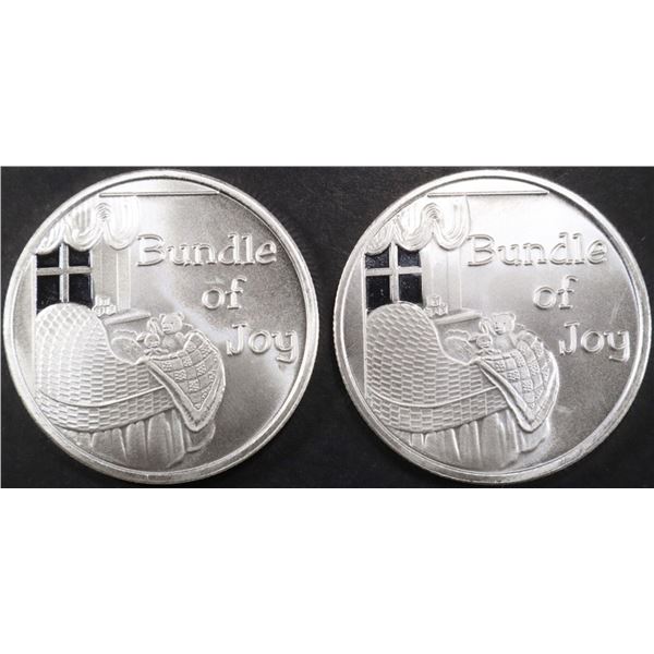 (2) 1 OZ .999 SILVER 2024 BUNDLE OF JOY ROUNDS