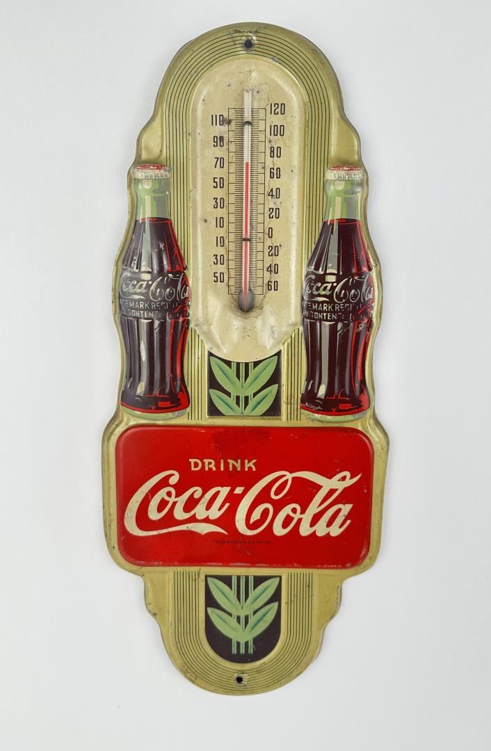 1942 Coca Cola Double Bottle Thermometer